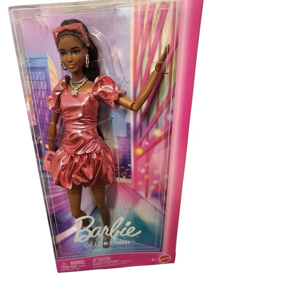 Barbie | Toys | Nib Mattel Barbie Deluxe Style Doll Pink Metallic Dress ...